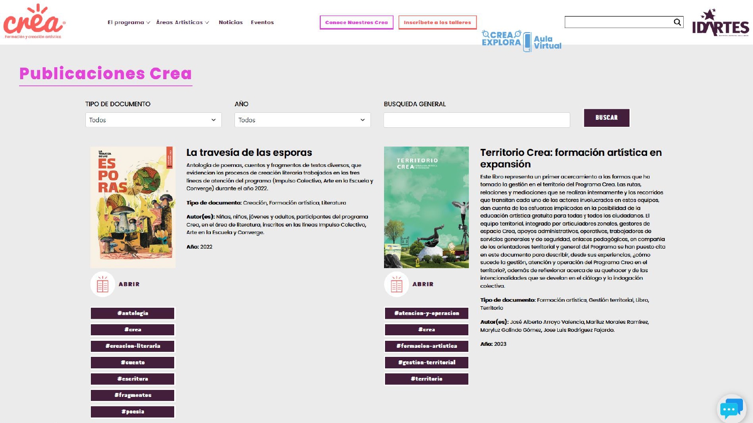¿Dónde encontrar las publicaciones del Programa Crea? - CreaCrea